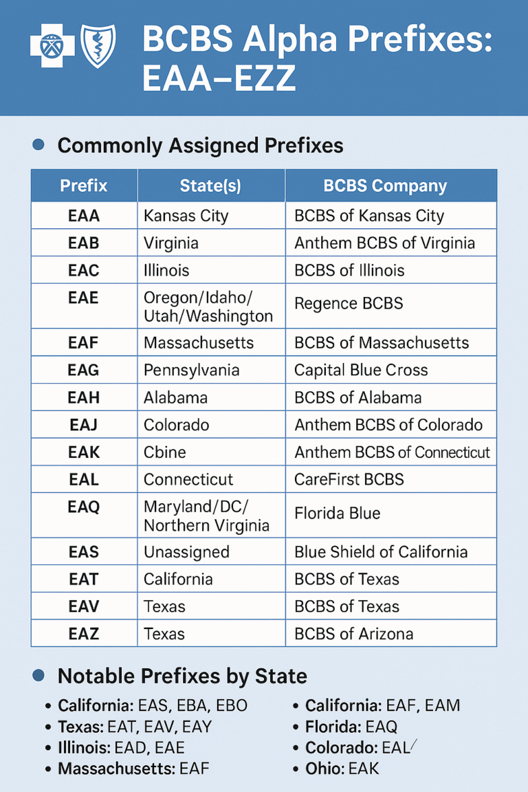 BCBS Prefix List EAA to EZZ